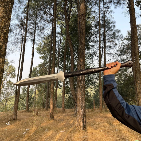 Hand forged Machete | Tactical Spear Sword| Full tang kukri knife | Re ...