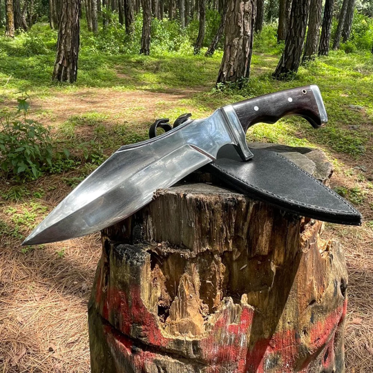 10 inch Hand-Forged Bowie Bushcraft Knife | 5160 Steel Survival Knife ...