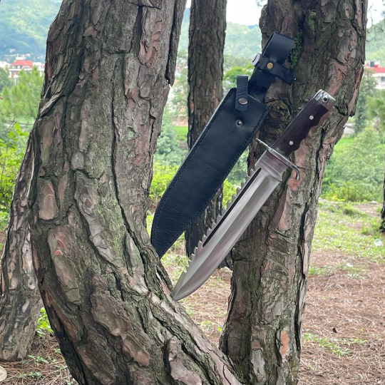 12 inch Hand Forged Rescue Rambo Knife, Oil Tempered Survival Cleaver ...