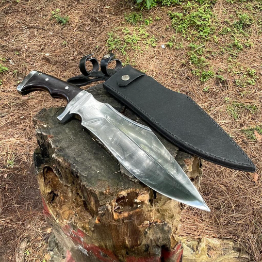 10 inch Hand-Forged Bowie Bushcraft Knife | 5160 Steel Survival Knife ...
